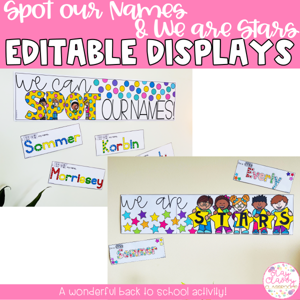 Spot our Name Display | Editable - Stay Classy Classrooms