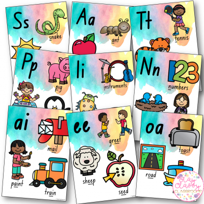 Phonics Posters | Watercolour Splash | Australian State Fonts - Stay ...