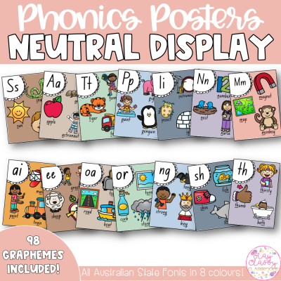 Phonics Posters | Neutral | Australian State Fonts - Stay Classy Classrooms