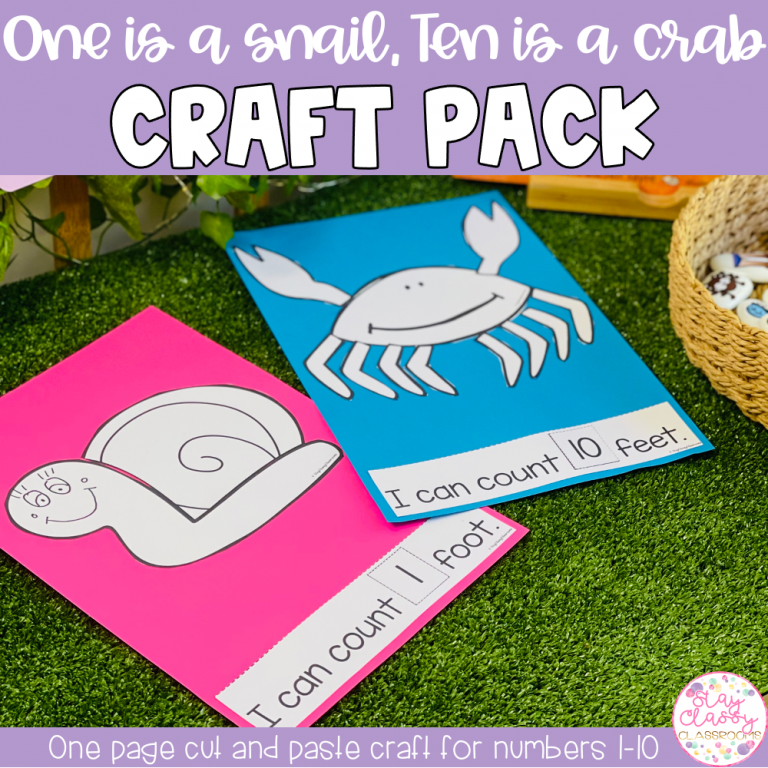 One is a Snail, Ten is a Crab | Craft Pack - Stay Classy Classrooms