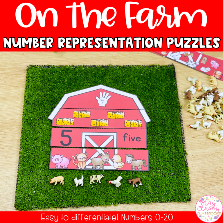 On the Farm | Number Representation Puzzles - Numbers 0-20 - Stay ...