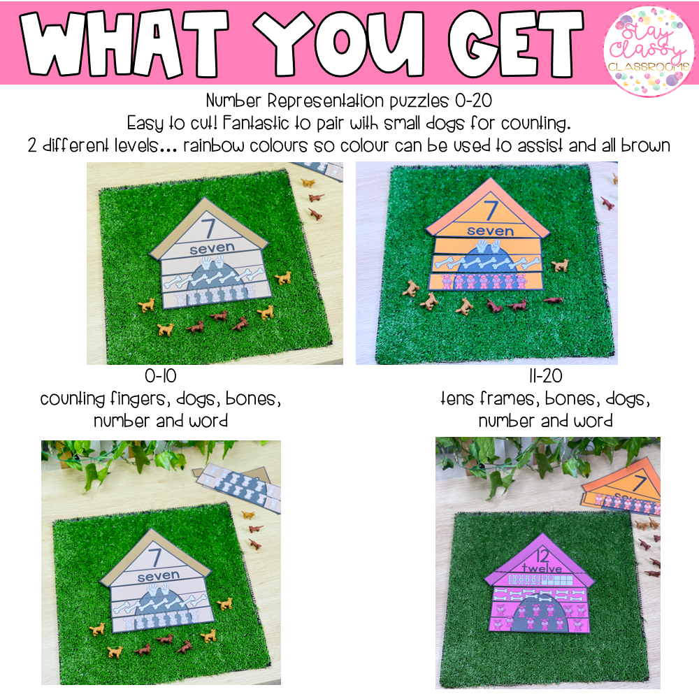 Dog Houses | Number Representation Puzzles - Numbers 0-20 - Stay Classy ...
