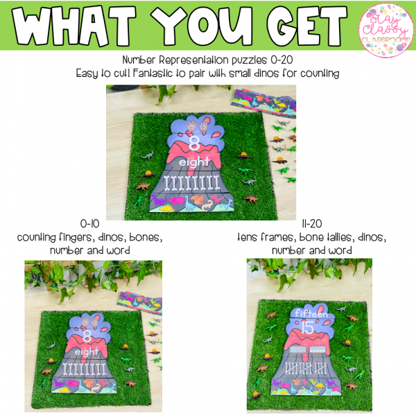 Dinosaurs | Number Representation Puzzles - Numbers 0-20 - Stay Classy ...