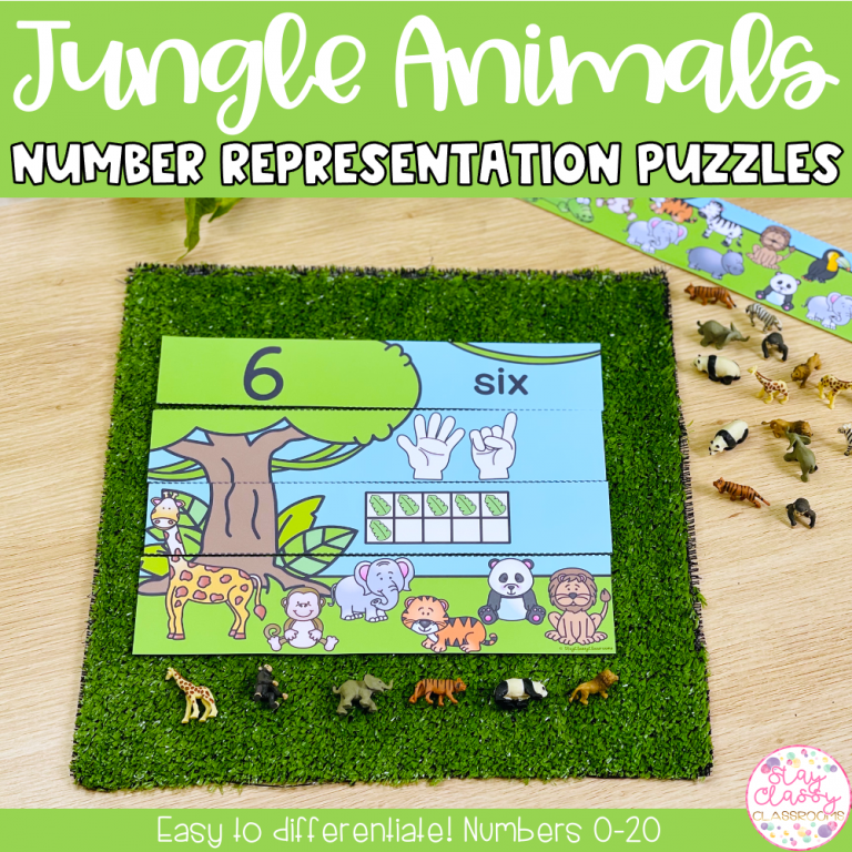 Jungle Animals | Number Representation Puzzles - Numbers 0-20 - Stay ...