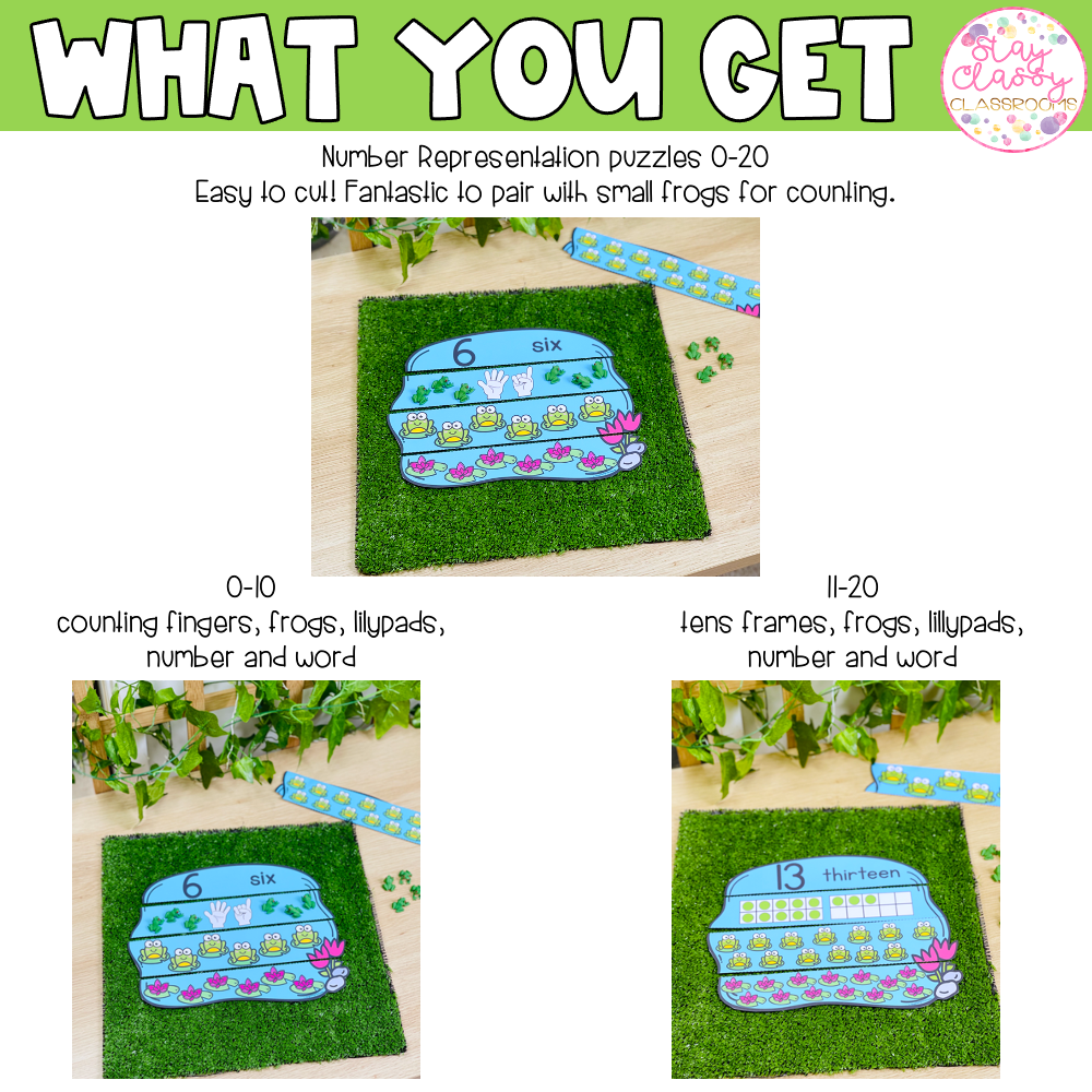Frogs | Number Representation Puzzles - Numbers 0-20 - Stay Classy ...