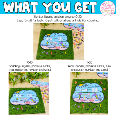 Under the Sea | Number Representation Puzzles - Numbers 0-20 - Stay ...