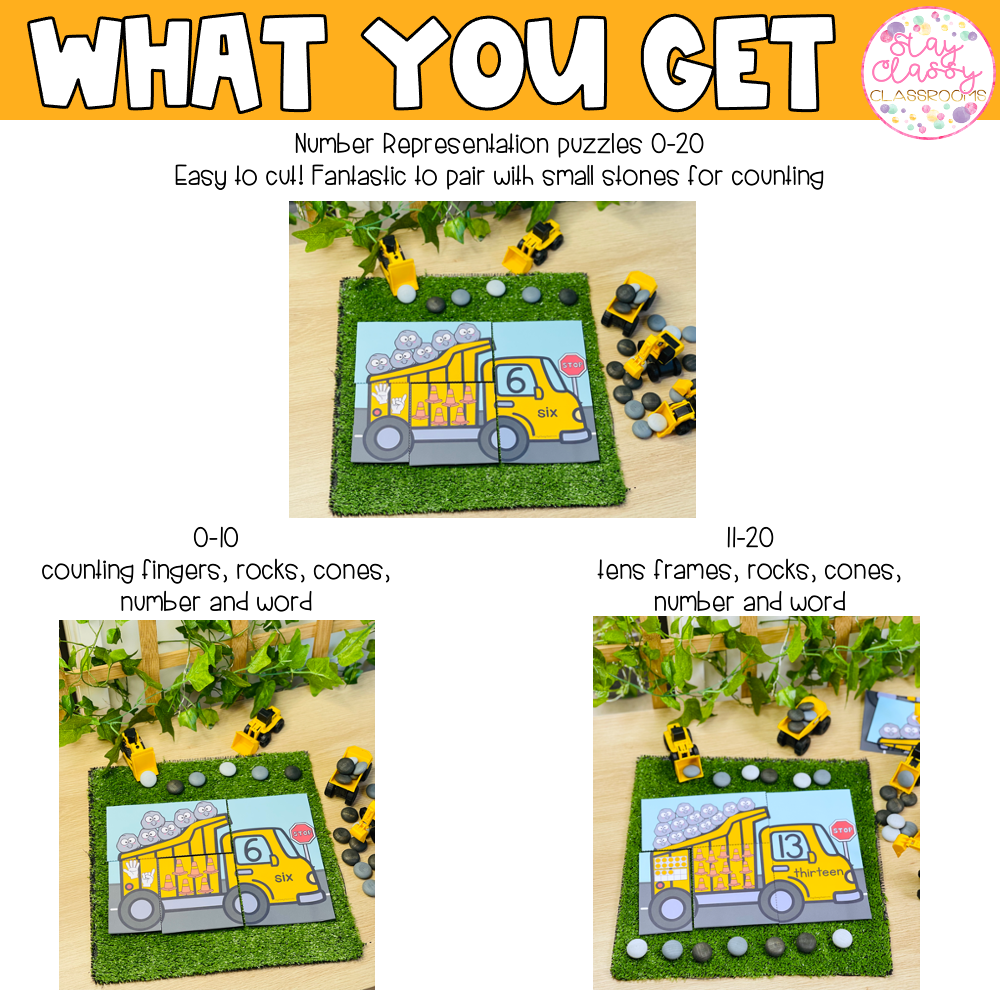 Construction | Number Representation Puzzles - Numbers 0-20 - Stay ...