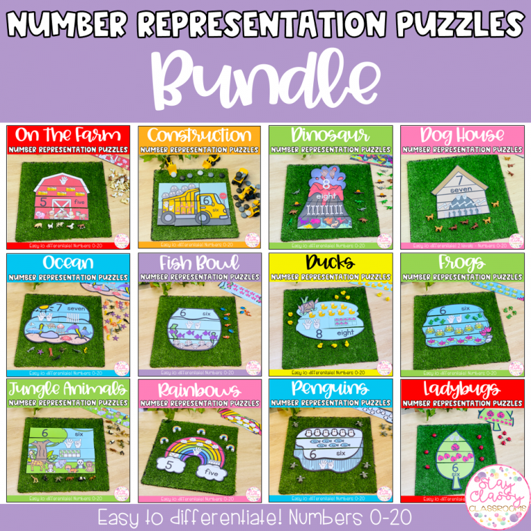 Number Representation Puzzles - Numbers 0-20 | BUNDLE - Stay Classy ...