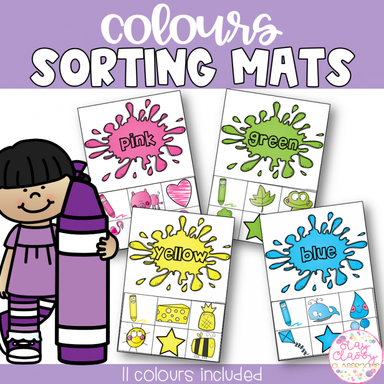 Colours Sorting Mats - Stay Classy Classrooms