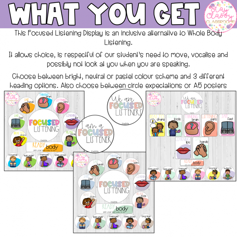 Focused Listening Display Pack - Stay Classy Classrooms