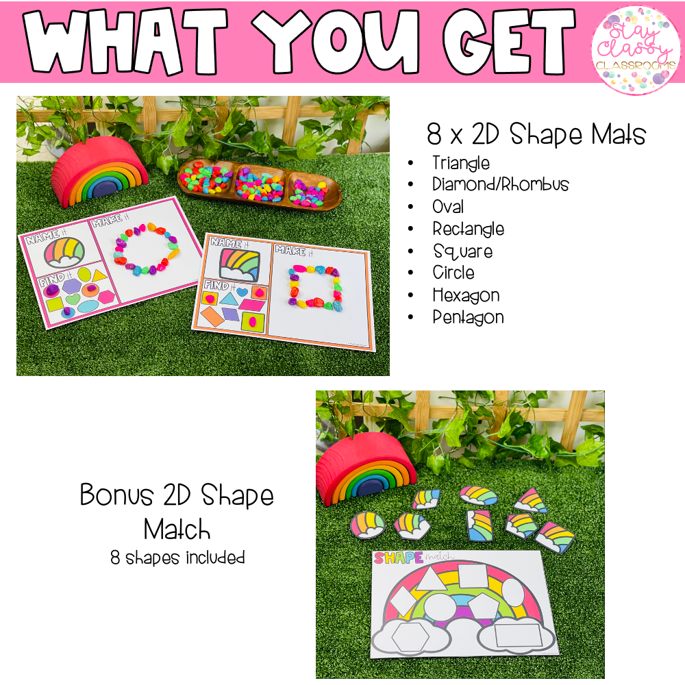 2D Shape Rainbow Mats - Stay Classy Classrooms