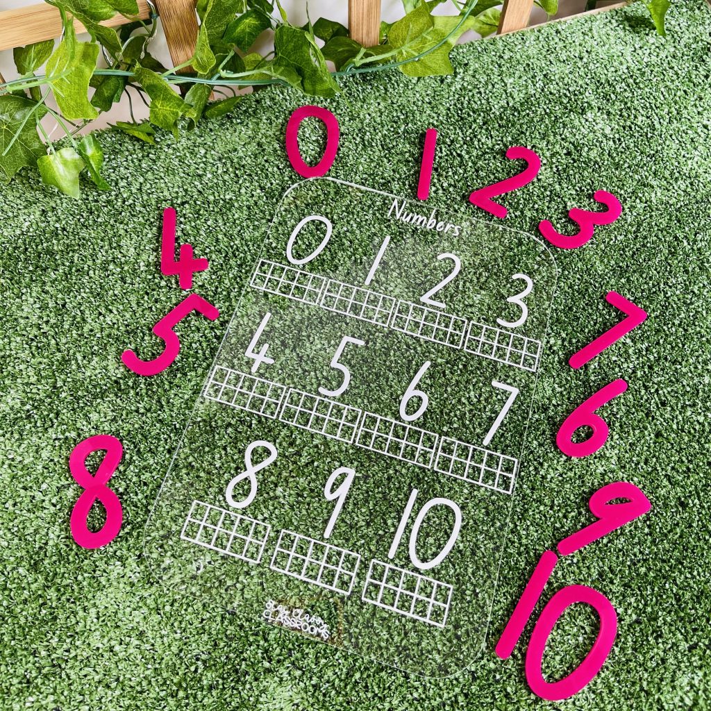 Acrylic Number Tracing Board 0-10 | Single Board - Stay Classy Classrooms