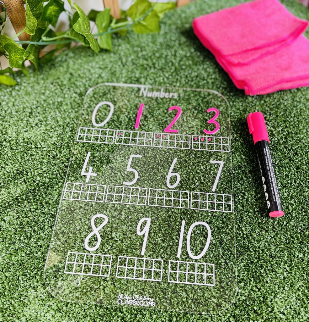 Acrylic Number Tracing Board 0-10 | Single Board - Stay Classy Classrooms