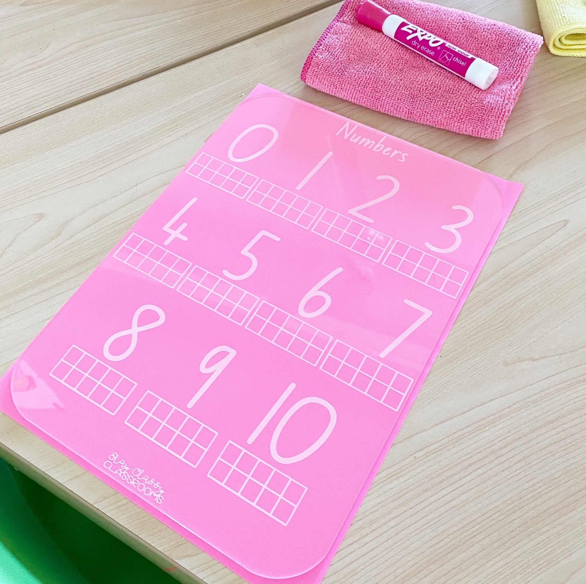 Acrylic Number Tracing Board 0-10 | Single Board - Stay Classy Classrooms