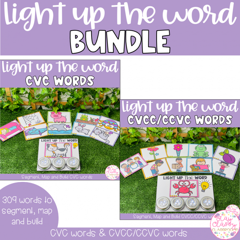 Light up the Word - CVC, CVCC & CCVC Word Mapping BUNDLE - Stay Classy ...