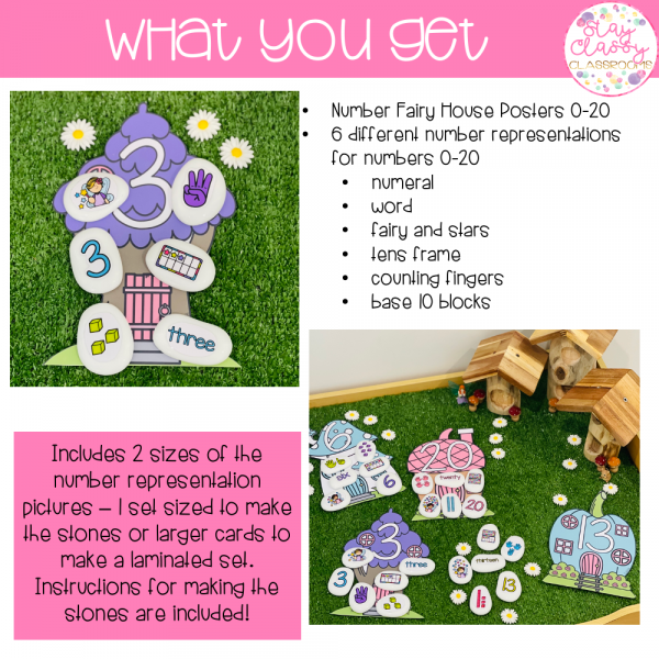 Fairies Number Representation Stones Match 0-20 - Stay Classy Classrooms