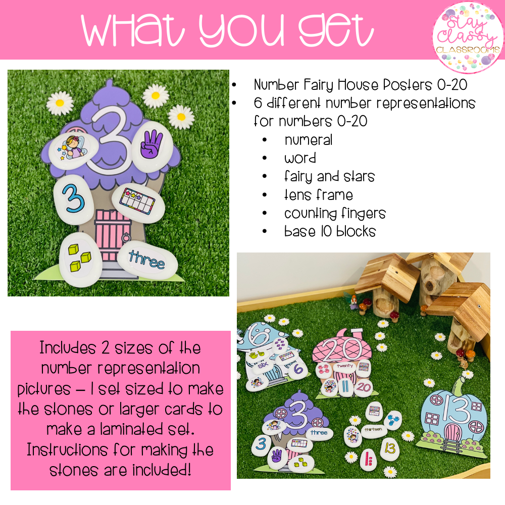 Fairies Number Representation Stones Match 0-20 - Stay Classy Classrooms
