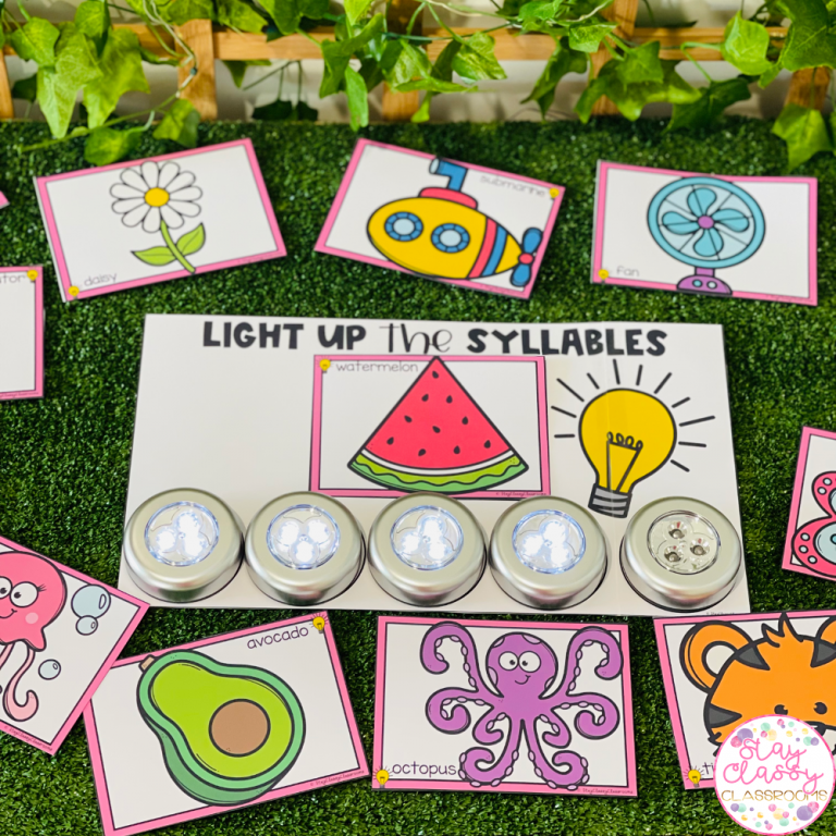 Light up the Word - Syllable Counting - Stay Classy Classrooms