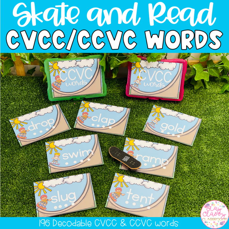 Skate and Read - CVCC/CCVC Decodable Reading Pack - Stay Classy Classrooms