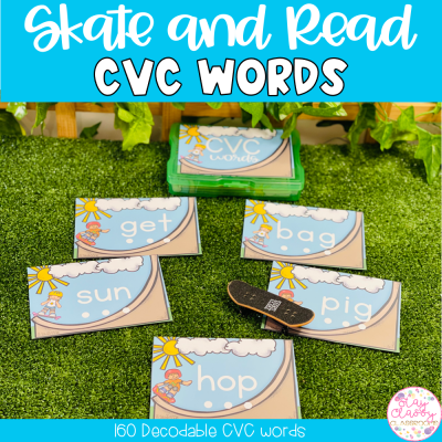 Skate and Read - CVC, CVCC & CCVC Decodable Reading Cards BUNDLE - Stay ...