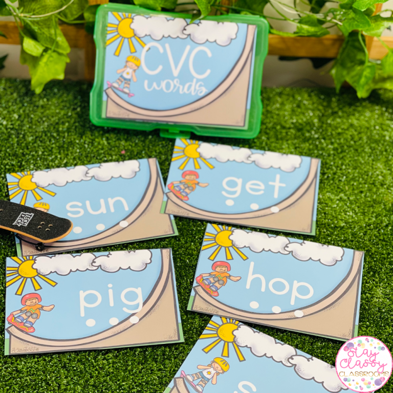 Skate and Read - CVC, CVCC & CCVC Decodable Reading Cards BUNDLE - Stay ...
