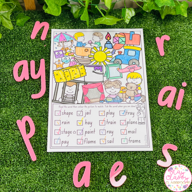 Decodable Long Vowel Teams & Diphthongs Words - Find and Colour ...