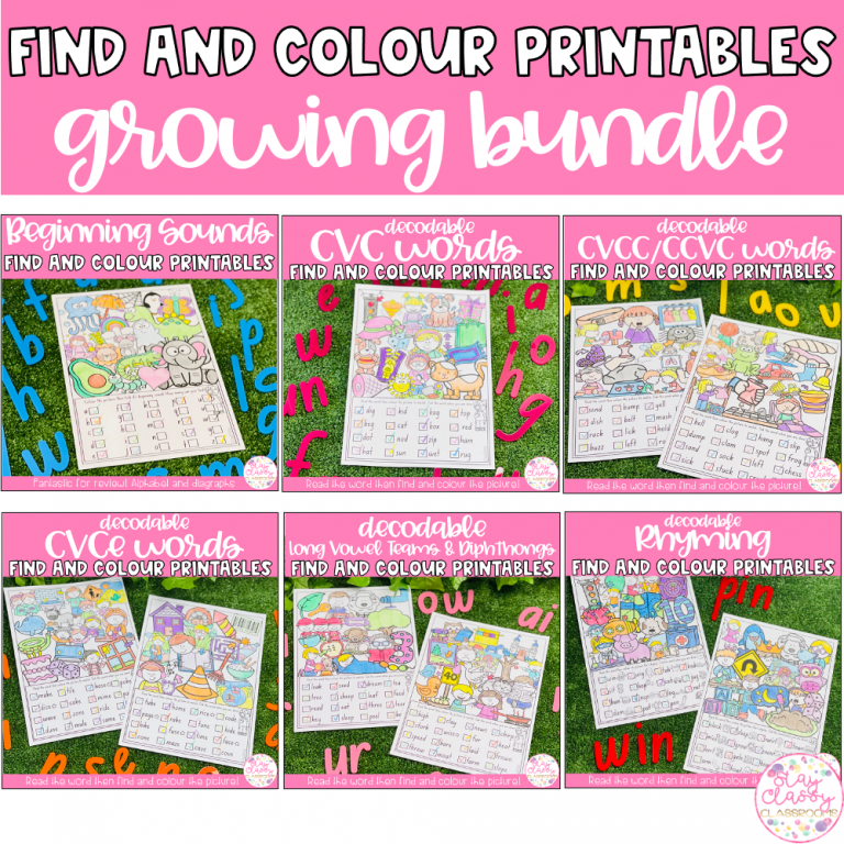 Find and Colour Printables - BUNDLE - Stay Classy Classrooms