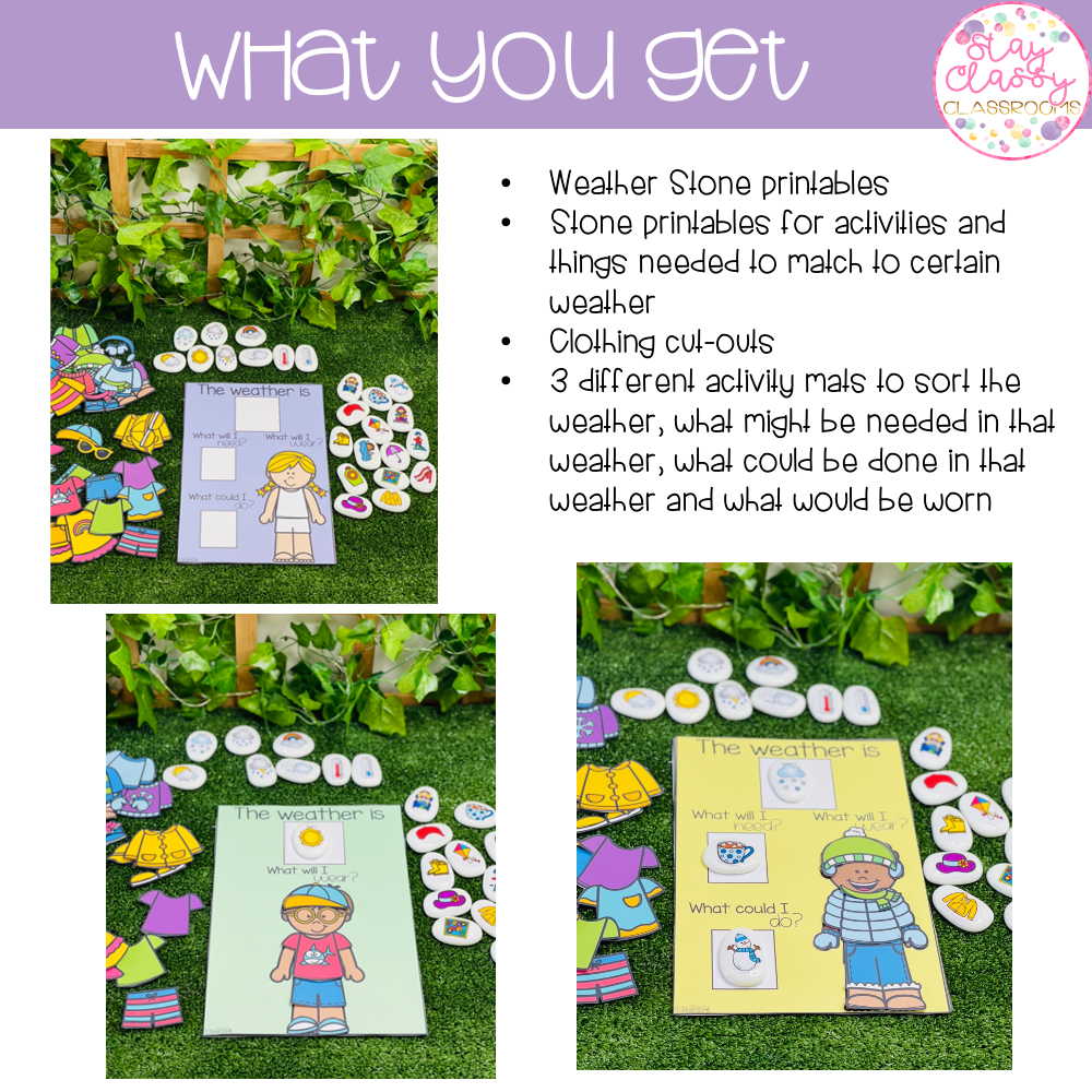 Weather Stones Activity Pack - Stay Classy Classrooms