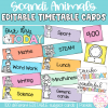 Editable Daily Visual Timetable Cards | Scandi Animals Pastel - Stay ...