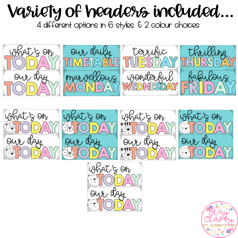 Editable Daily Visual Timetable Cards | Scandi Animals Pastel - Stay ...