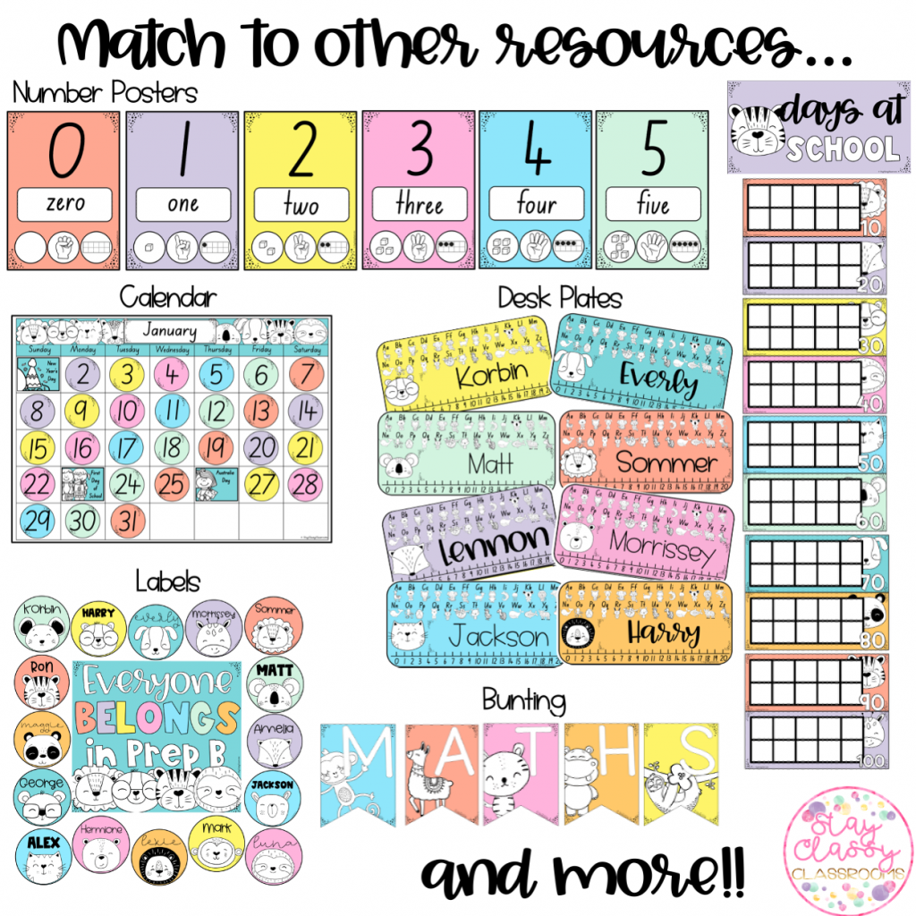 Classroom Calendar, Weather Display & Flip Calendar | Scandi Animals ...