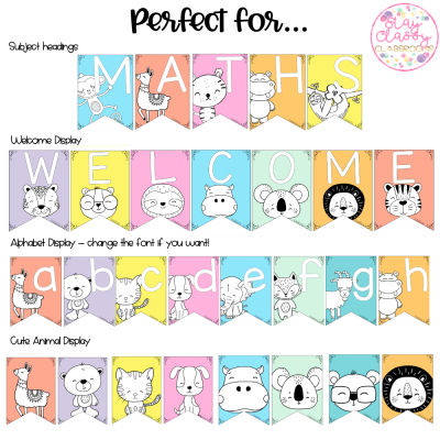 Editable Bunting | Scandi Animals Classroom Decor - Stay Classy Classrooms