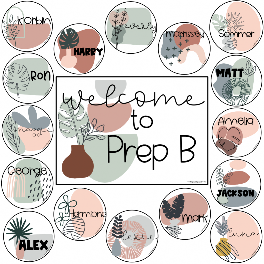 BOHO BOTANICAL Editable Name Tags, Labels, Posters & Door Display ...