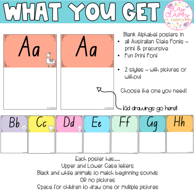 Blank Alphabet Posters Pastel SCANDI ANIMALS | All Australian State ...