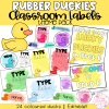 RAINBOW RUBBER DUCKIES Classroom Labels | Editable Name Tags, Labels ...