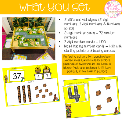 Construction Number Building Mats - 2 digit & 3 digit number - Stay ...