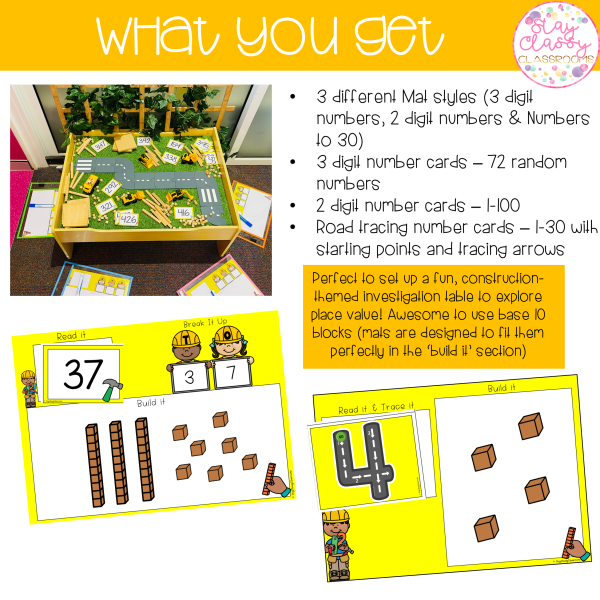 Construction Number Building Mats - 2 digit & 3 digit number - Stay ...