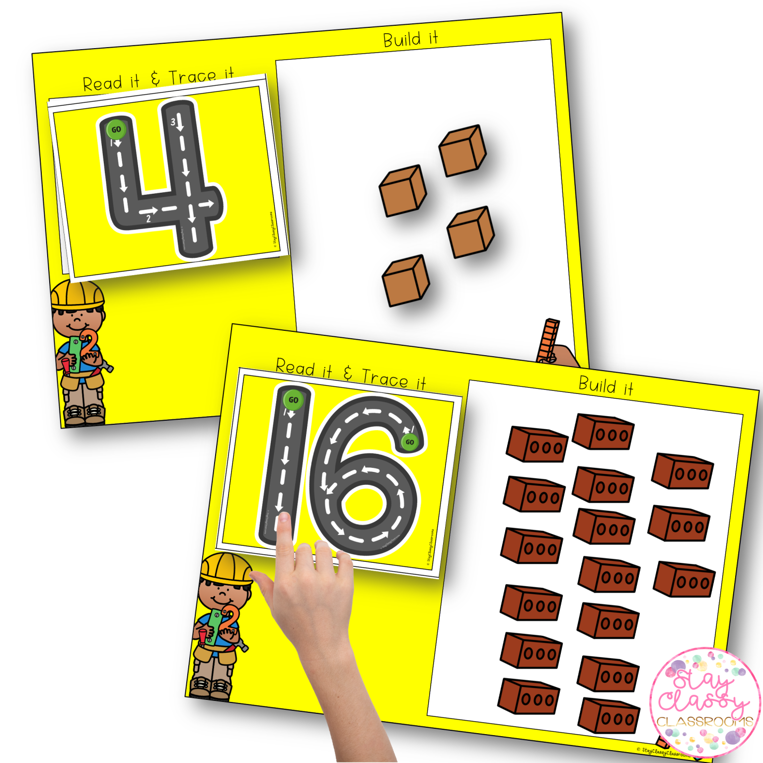 Construction Number Building Mats - 2 digit & 3 digit number - Stay ...