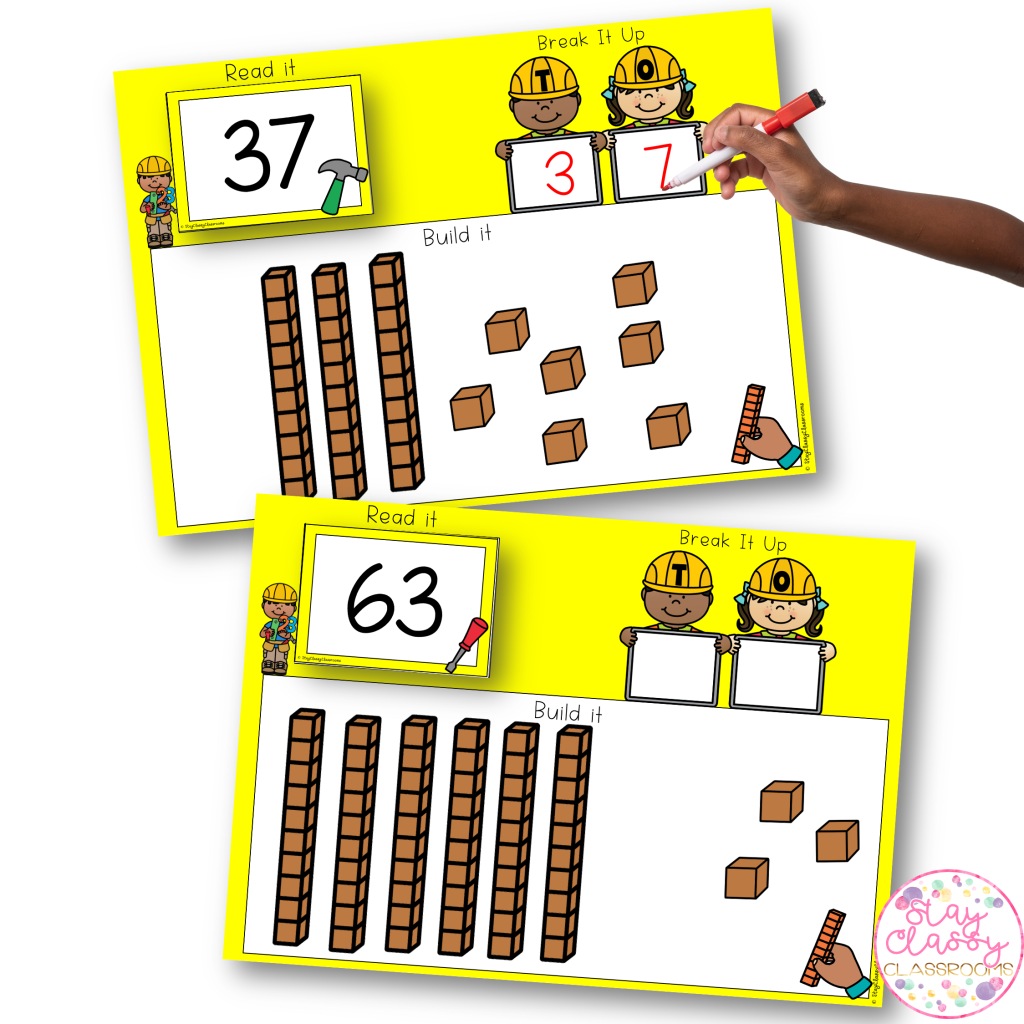 Construction Number Building Mats - 2 digit & 3 digit number - Stay ...
