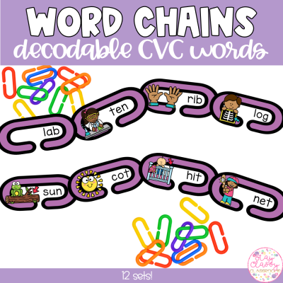 CVC Word Chains - Phonics Activity - Stay Classy Classrooms