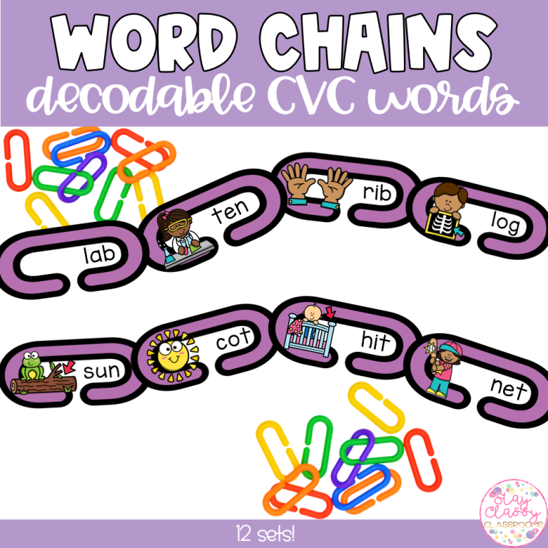 Word Chains Decodable Phonics BUNDLE - Stay Classy Classrooms