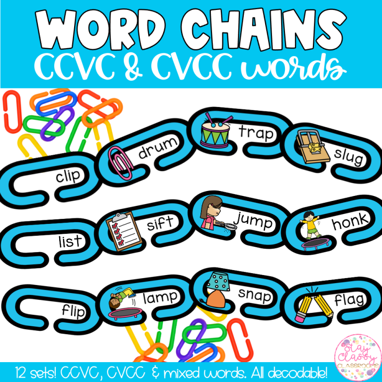 Word Chains Decodable Phonics BUNDLE - Stay Classy Classrooms