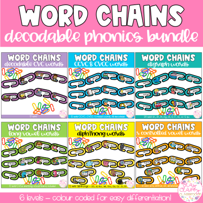 Word Chains Decodable Phonics BUNDLE - Stay Classy Classrooms