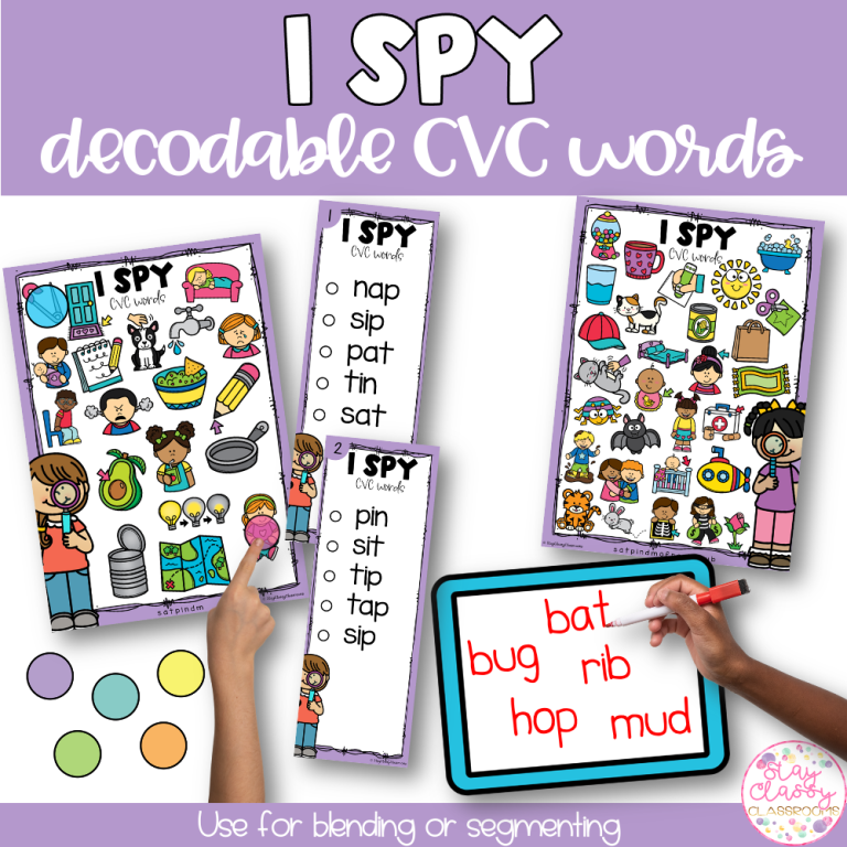 I Spy CVC Words - Phonics Activity - Stay Classy Classrooms