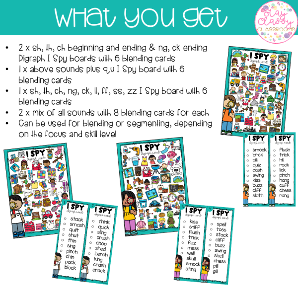 I Spy Consonant Digraph Words - Phonics Activity - Stay Classy Classrooms