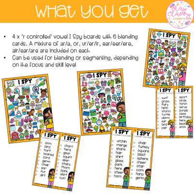 I Spy r controlled Vowel Words - Phonics Activity - Stay Classy Classrooms