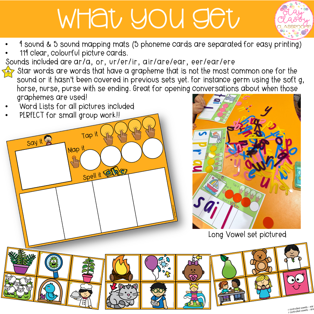 r controlled Vowel Word Mapping Mats | Orthographic Mapping - Stay ...