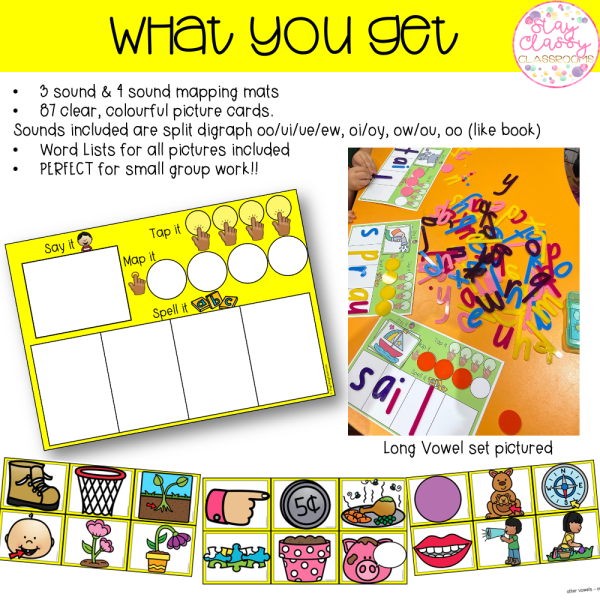 Other Vowel/Diphthong Word Mapping Mats | Orthographic Mapping - Stay ...