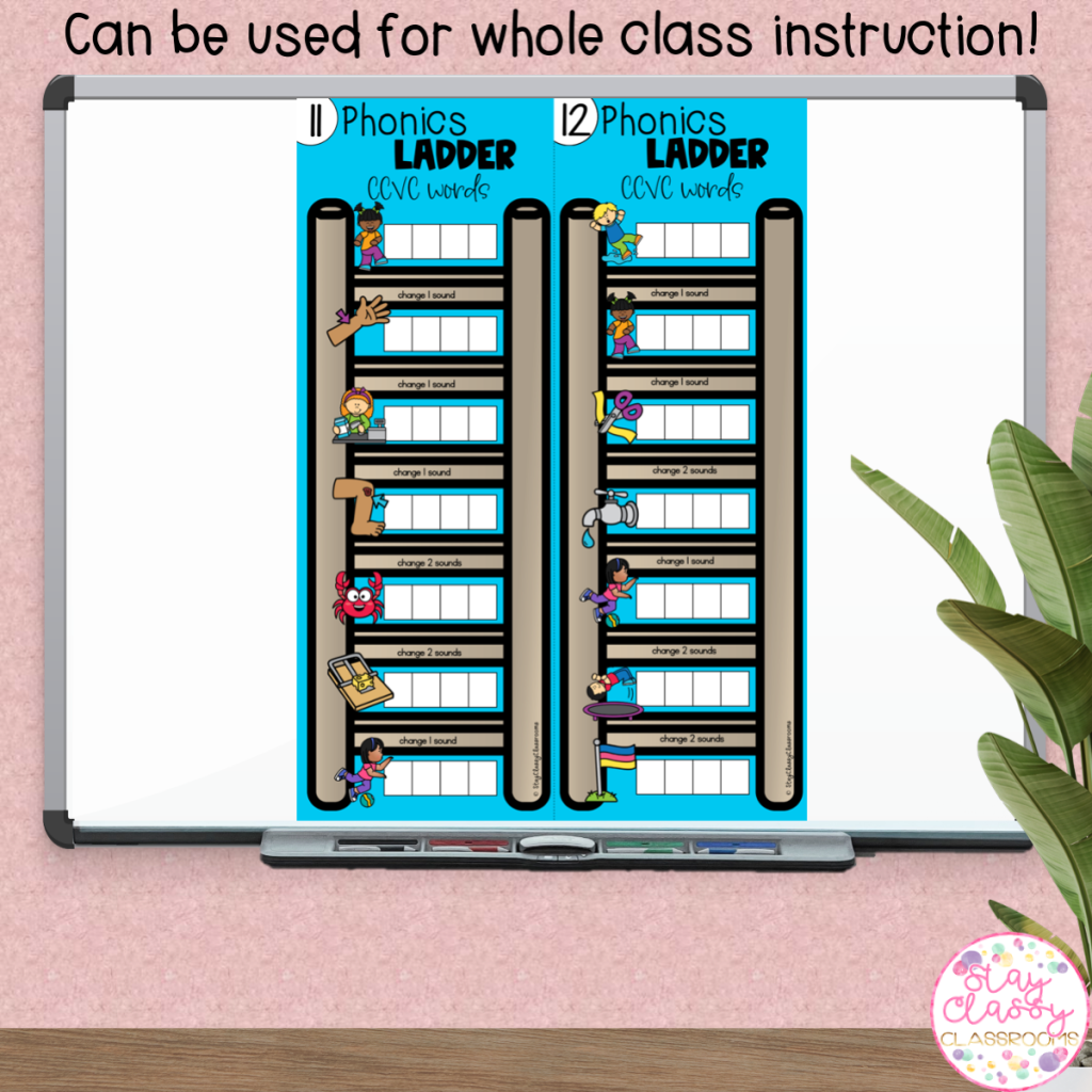 CCVC & CVCC Word Phonics Ladders - Stay Classy Classrooms