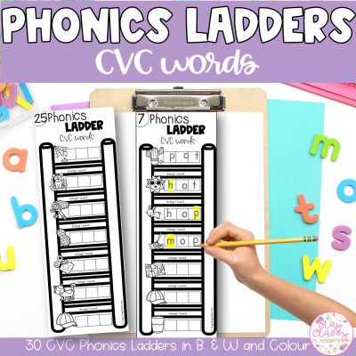 CVC Word Phonics Ladders - Stay Classy Classrooms